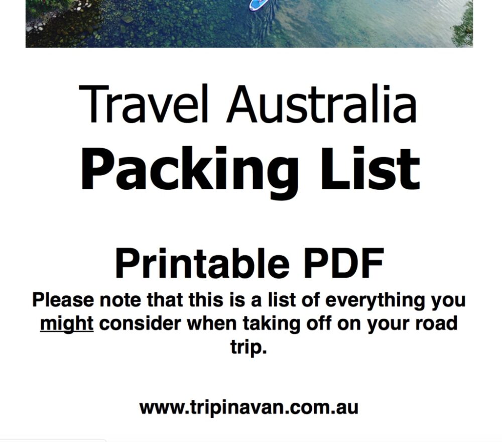 Travel Australia Packing List - Trip In A Van